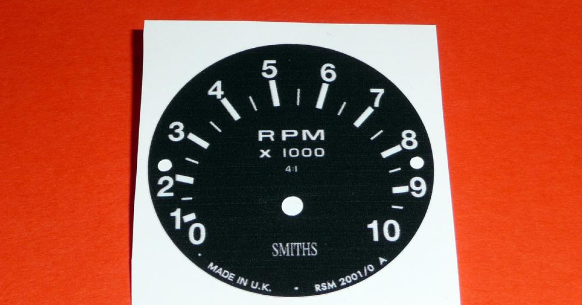 Adesivo riproducente il quadrante dello strumento contagiri Smith