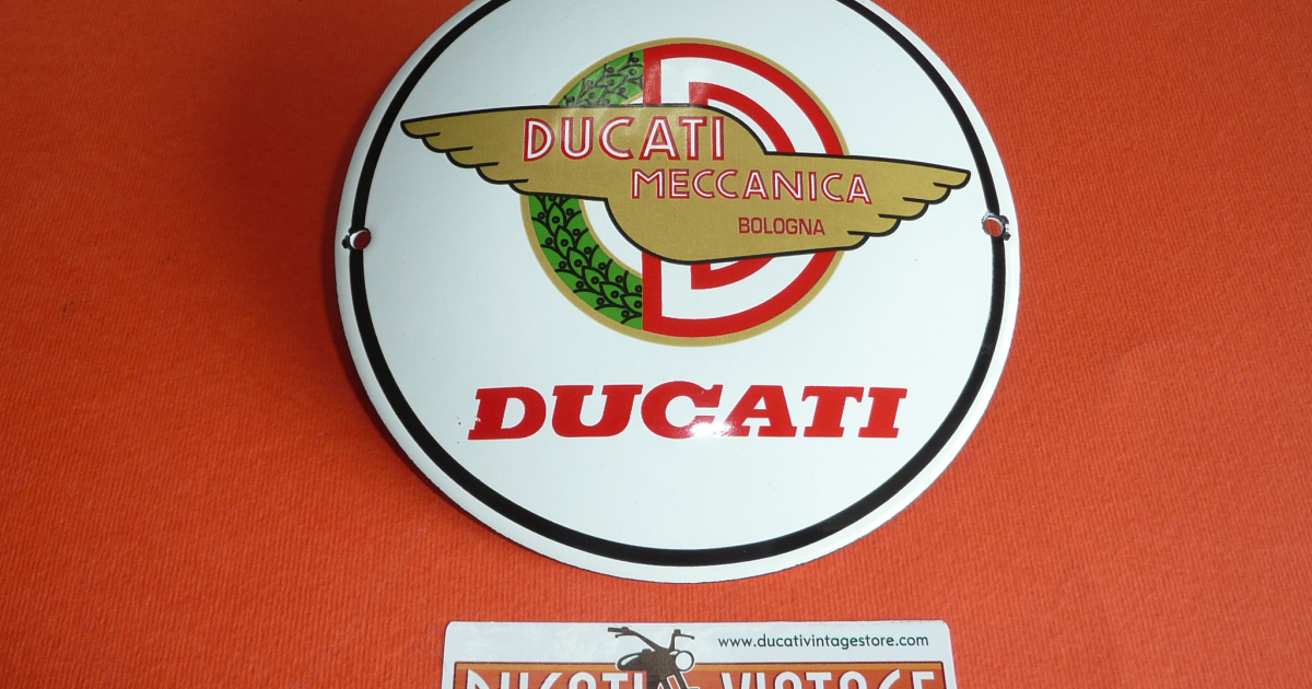 Piccola targa in metallo Ducati Meccanica diam. cm 12 per ufficio, casa ...