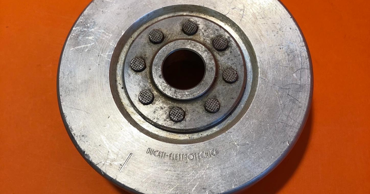 rotore/volano in alluminio, originale, usato, per monocilindrici Ducati